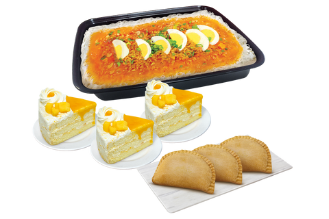 Palabok Family Platter + 3 Chicken Empanadas + 3 Mango Supreme Slices ...