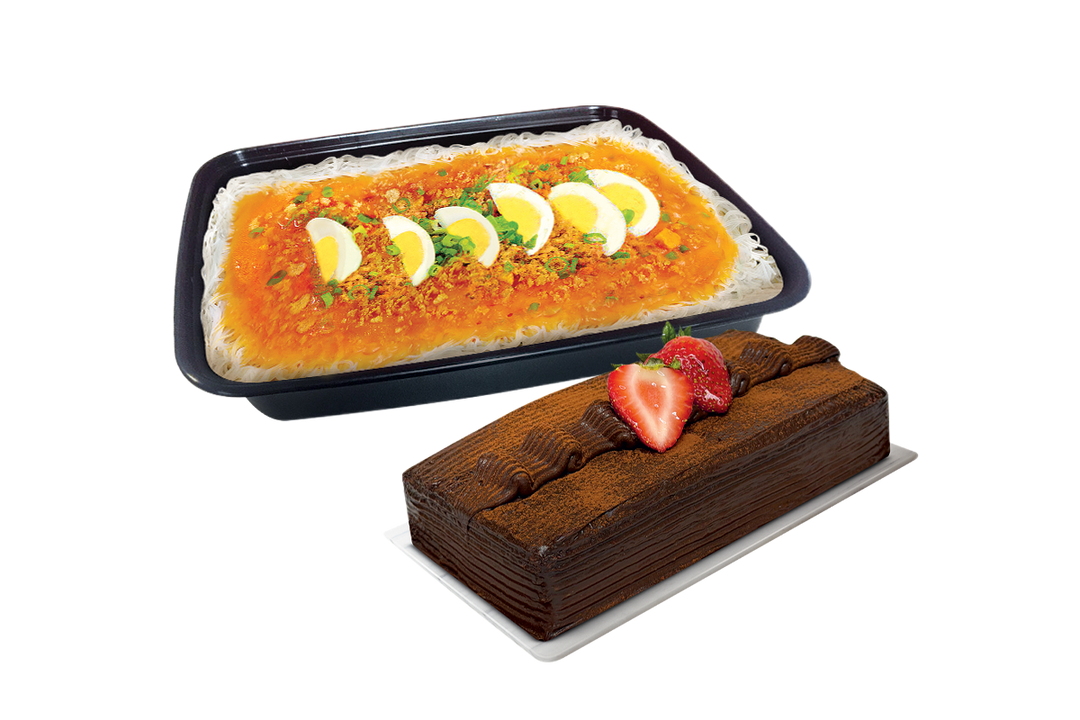 Palabok Family Platter and Classic Chocolate Bar Cake - Order Online ...